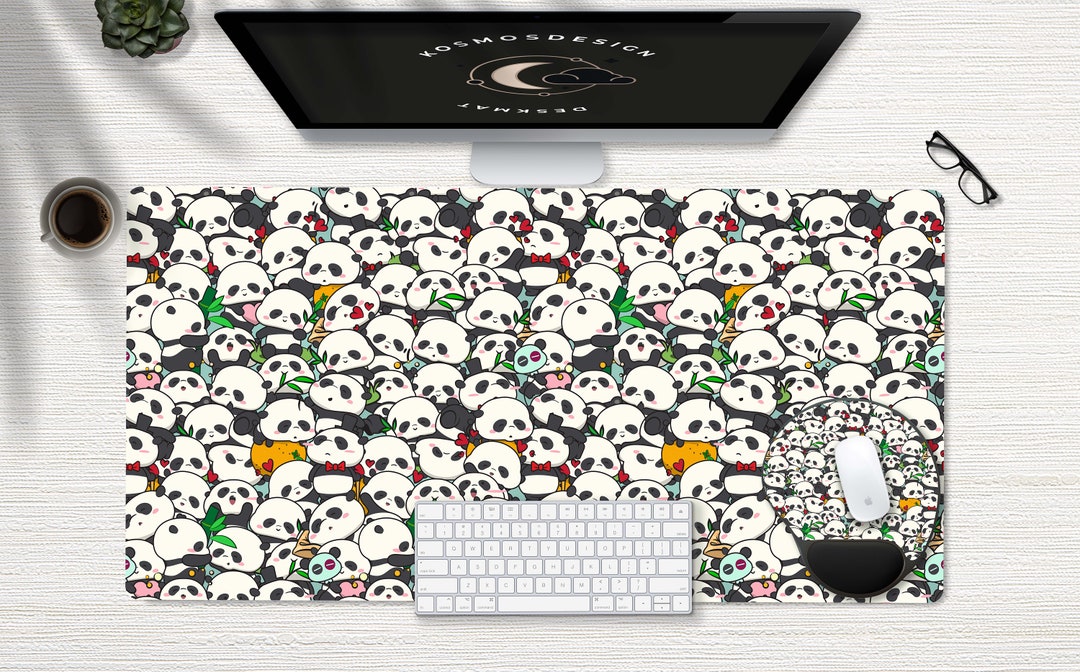 Cute Panda Desk Mat, Kawaii Desk Mat, Cute Desk Mat, Large Desk Mat ...