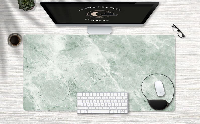 Mint Green Marble Desk Mat Green Desk Mat Office Desk - Etsy