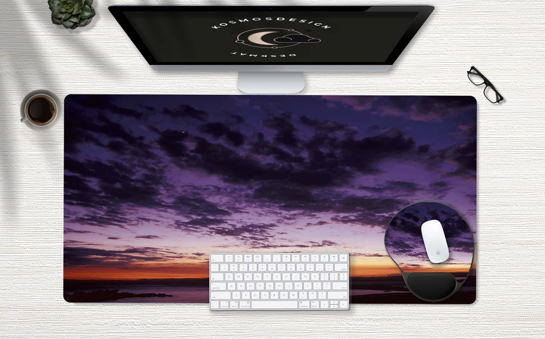 Deep Space Desk Mat, Purple Cloud Desk Mat, Cute Cloud Desk Mat, Sunset ...