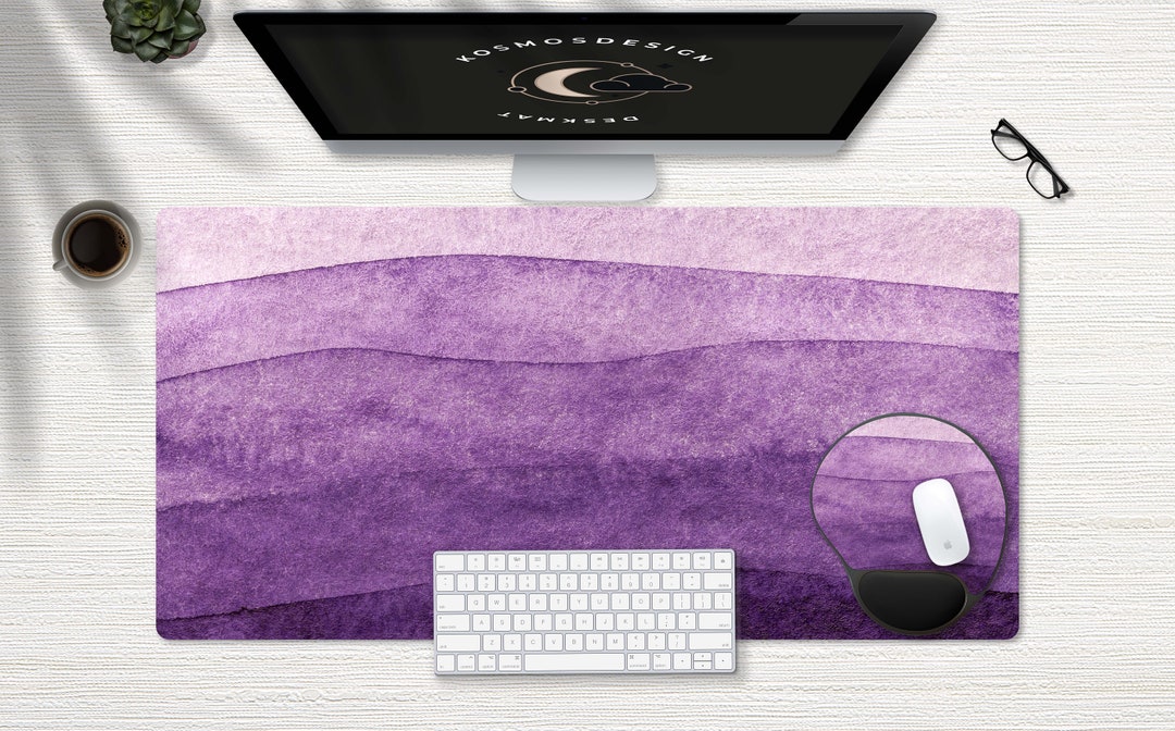 Purple and Lilac Colors Desk Mat, Purple Desk Mat, Cute Desk Mat, Cute ...