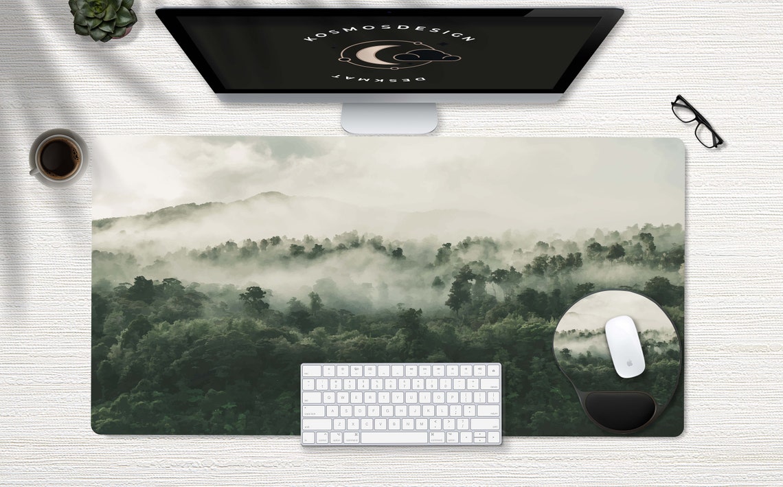 Forest Desk Mat Green Desk Mat Trees Desk Mat Green Mouse - Etsy