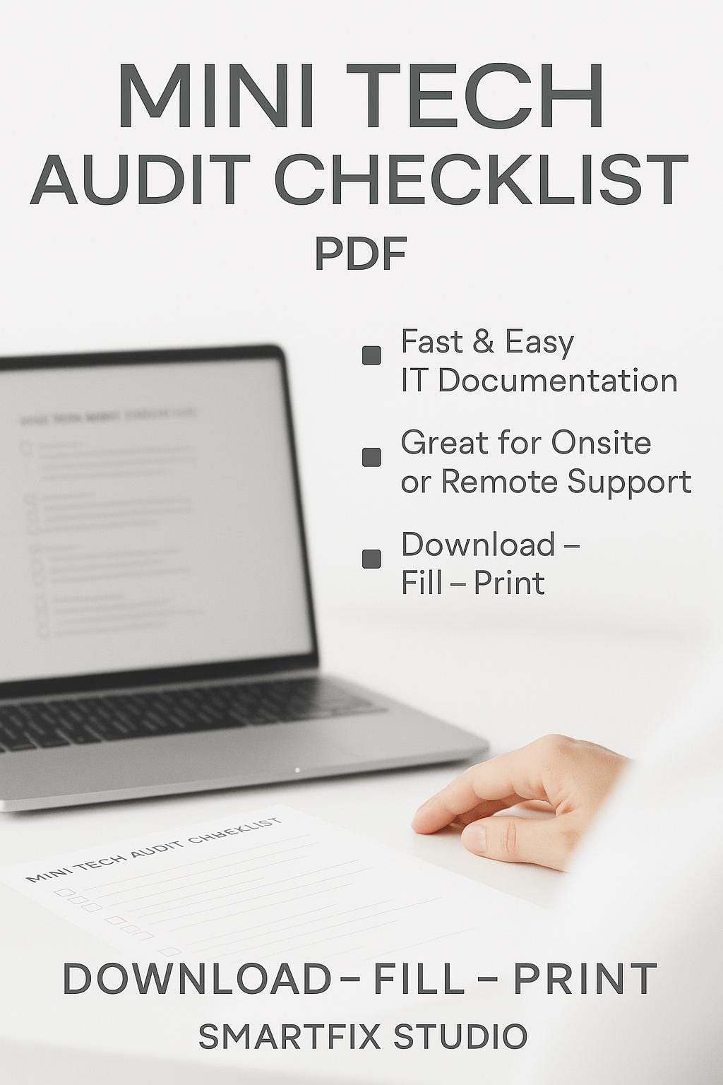 Mini Tech Audit Checklist | Editable and Printable PDF | PC and Laptop ...