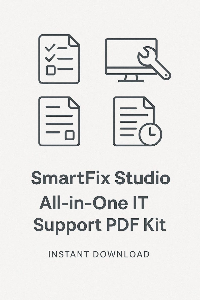 IT Support Printable Bundle | Editable PDF Forms & Checklists | PC ...