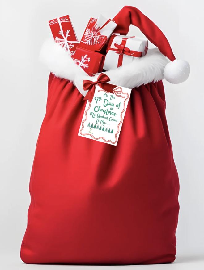 12 Days of Christmas Gift Tags - Countdown to Christmas - Small, Simple ...