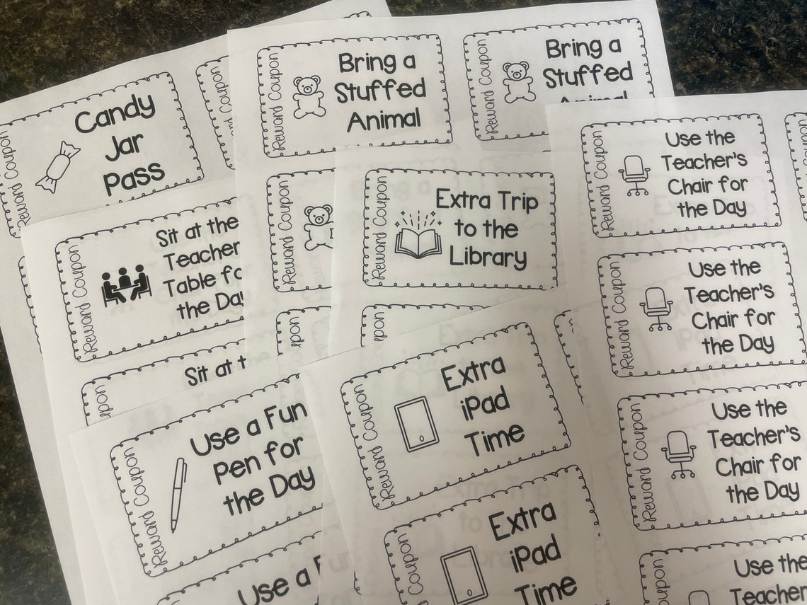 Student Reward Coupons or Reward Tickets - Perfect for Teachers on a ...