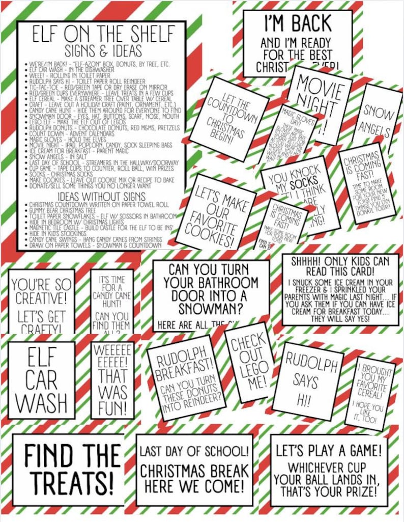 Elf Signs for Christmas Time - Set 2 - Instant Download - Etsy