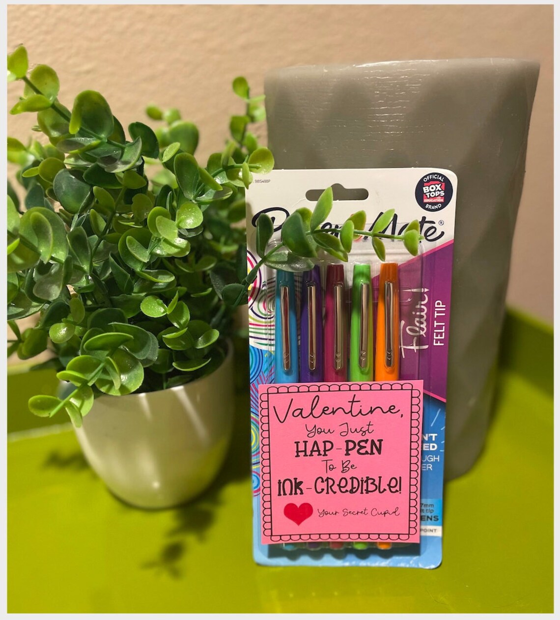 Valentine's Day Gift Tag - Valentine, You Just Hap-pen to Be Ink ...