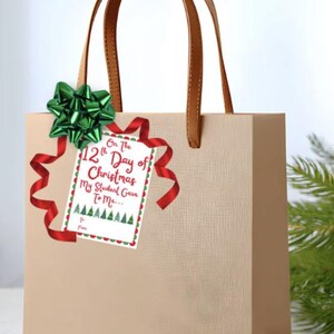 12 Days of Christmas Gift Tags - Countdown to Christmas - Small, Simple ...
