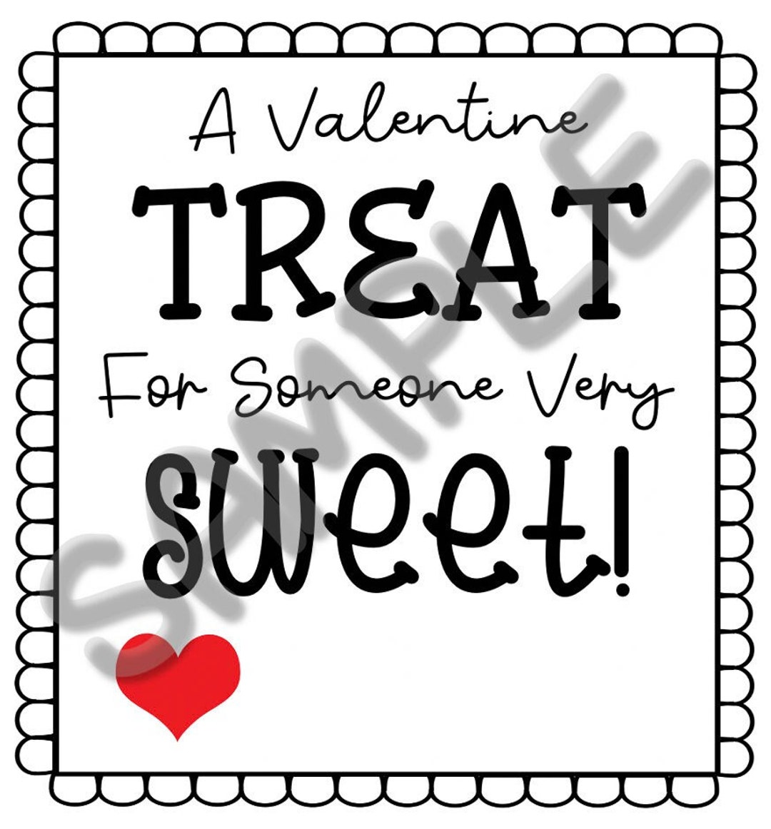 Valentine's Day Gift Tag - A Valentine Treat for Someone Very Sweet! - Etsy