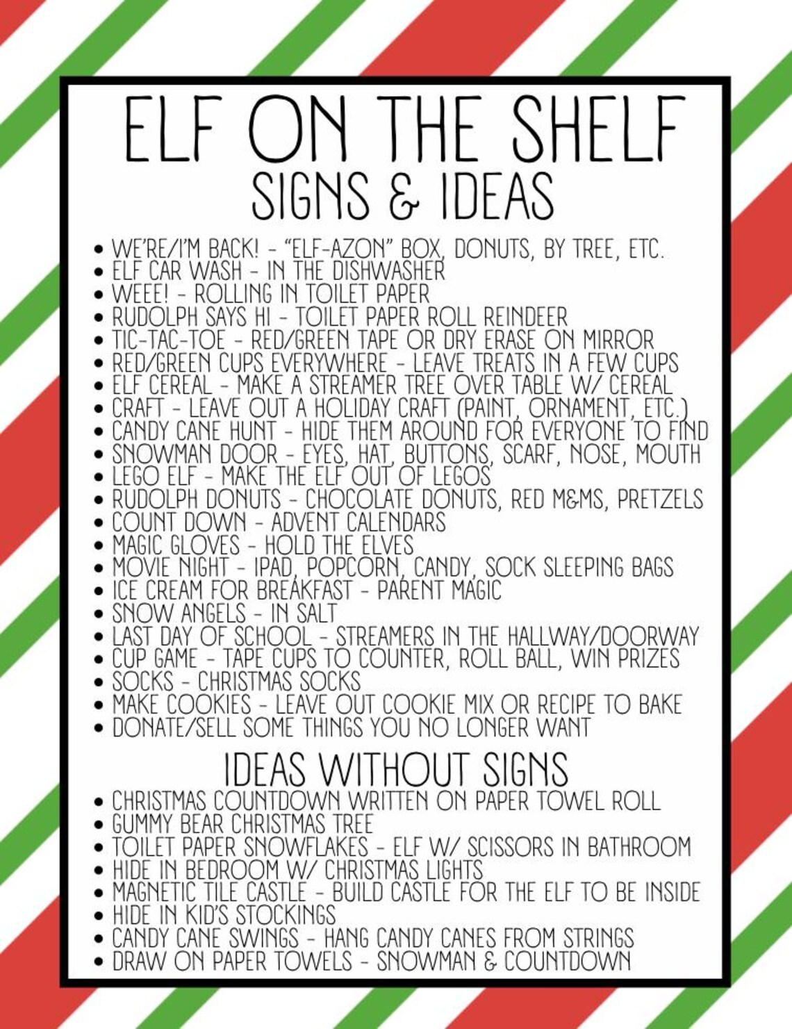 Elf Signs for Christmas Time - Set 2 - Instant Download - Etsy