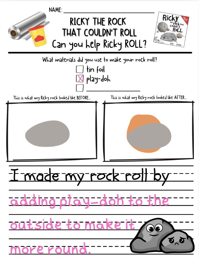 Ricky the Rock That Couldn't Roll Activity Packet - STEM Activity ...