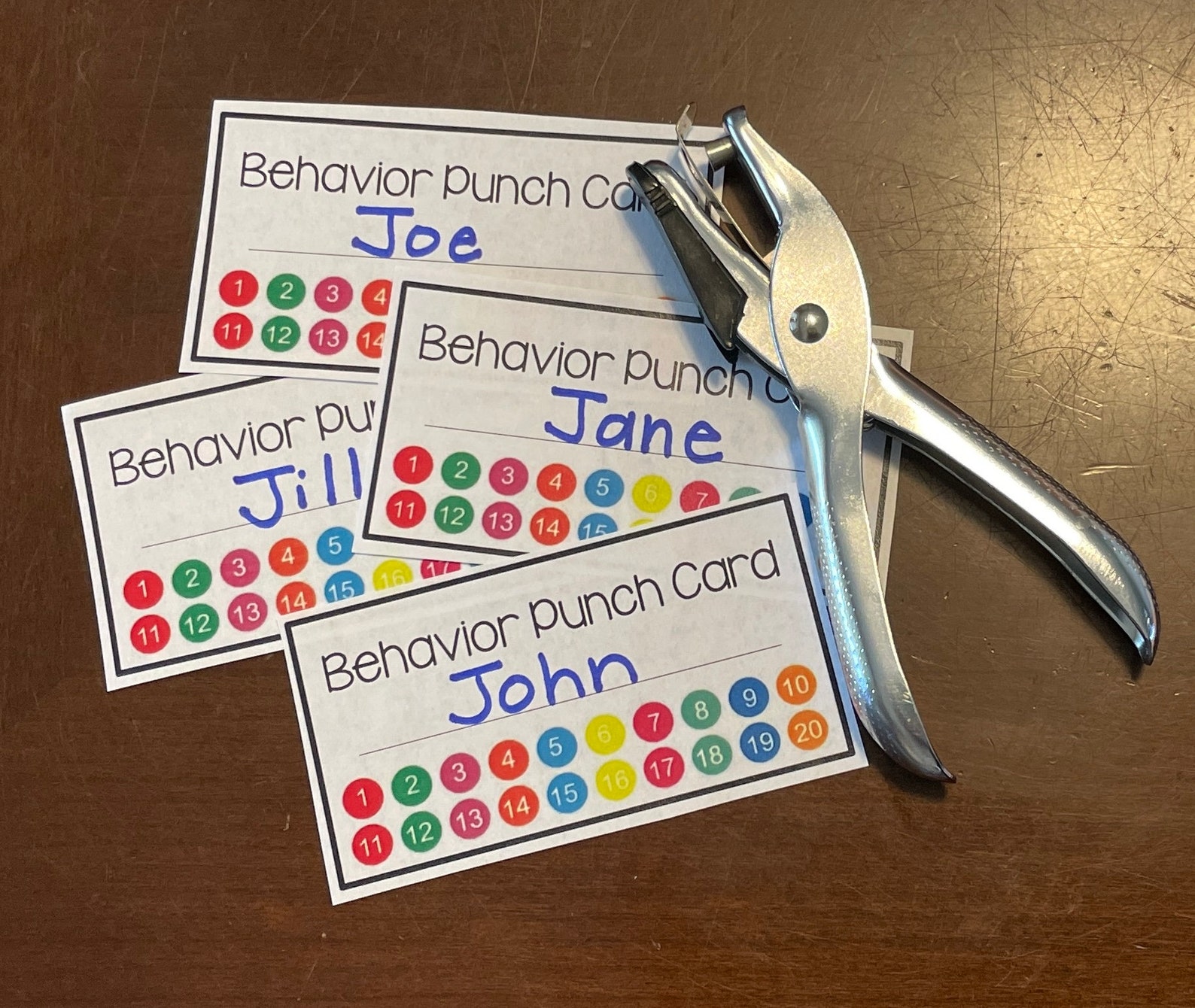 Behavior Punch Cards - Student Reward System - Printable - Instant ...