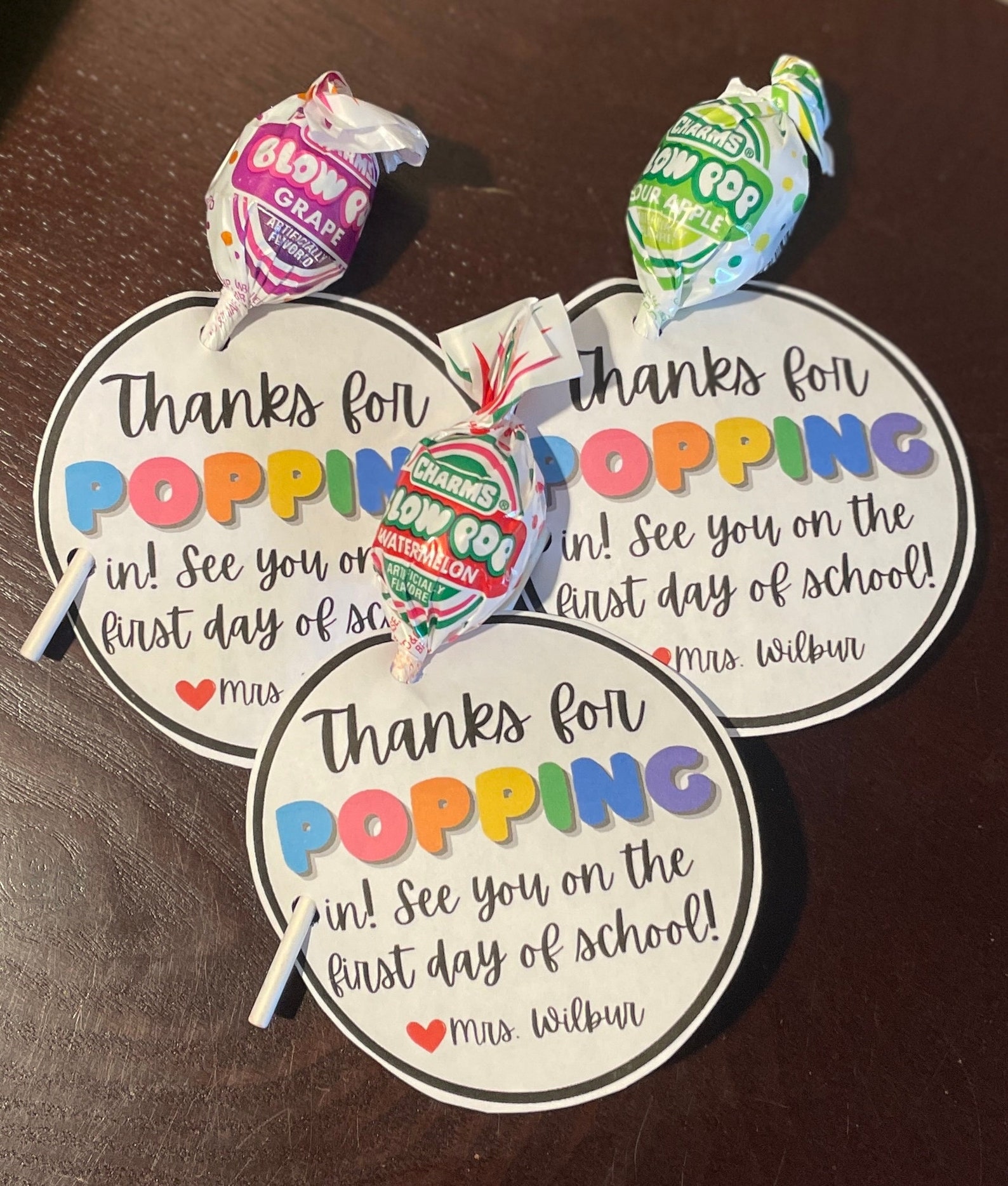 Back to School Student Gift Tags - Thanks for POPPING in - Back to ...