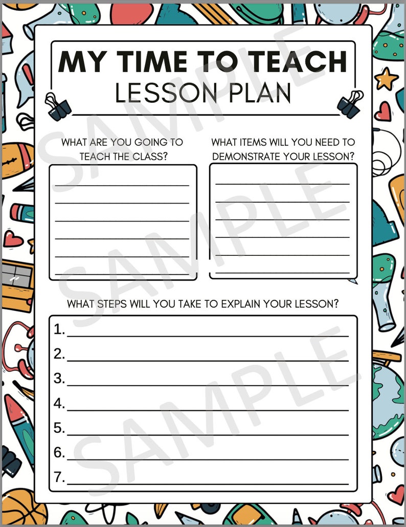 My Time to Teach Lesson Plan - End of the Year Activity - Student ...