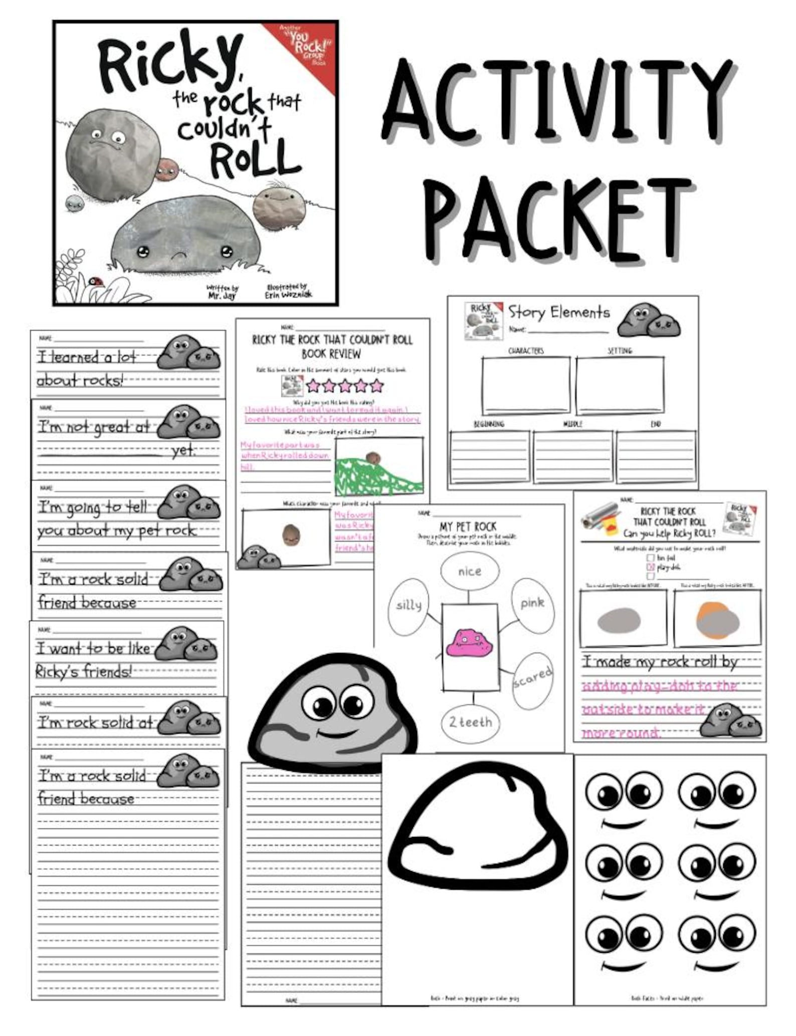 Ricky the Rock That Couldn't Roll Activity Packet - STEM Activity ...