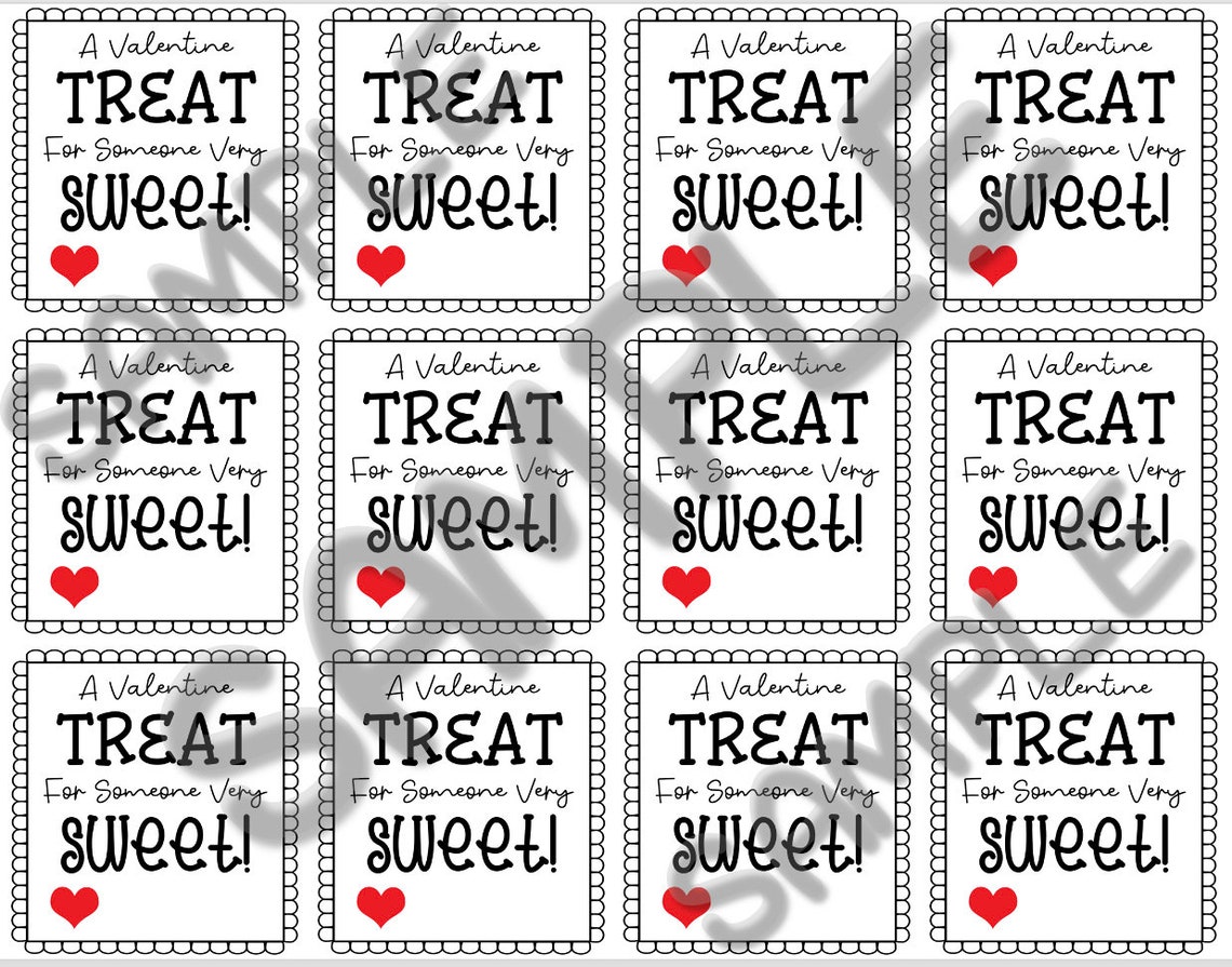 Valentine's Day Gift Tag - A Valentine Treat for Someone Very Sweet! - Etsy