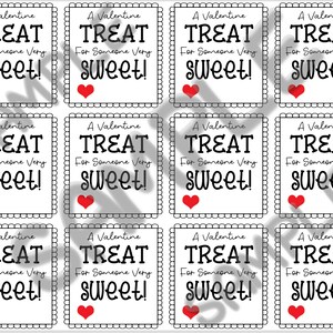 Valentine's Day Gift Tag - A Valentine Treat for Someone Very Sweet! - Etsy