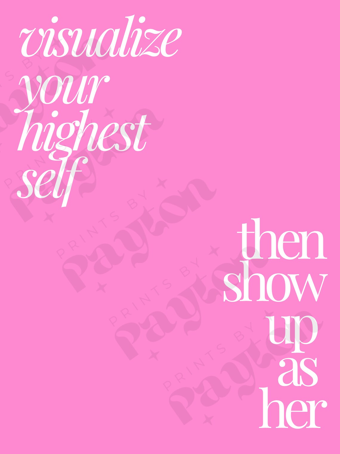 Visualize Your Highest Self Quote Print Girly Printable Poster Trendy ...