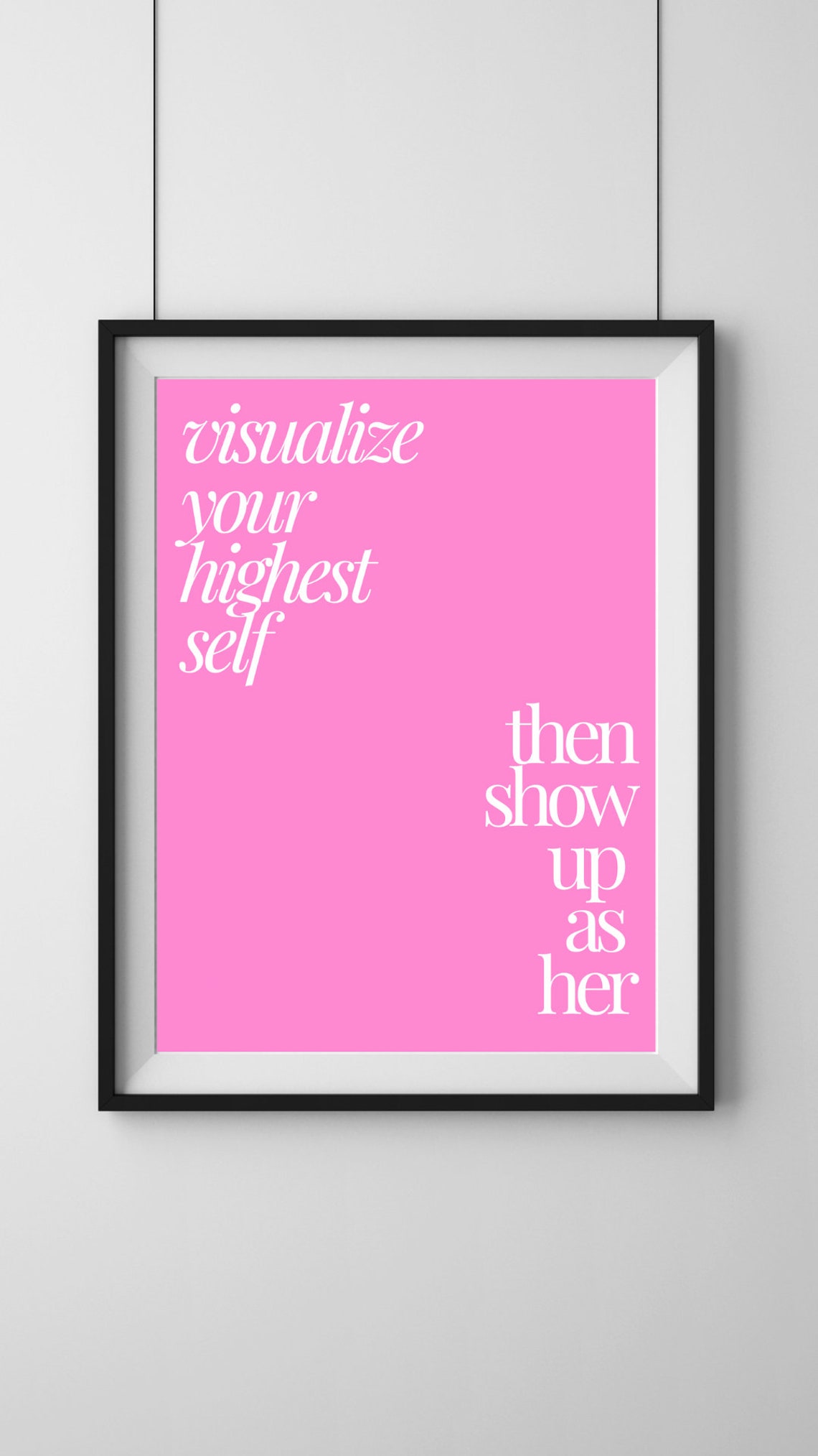 Visualize Your Highest Self Quote Print Girly Printable Poster Trendy ...