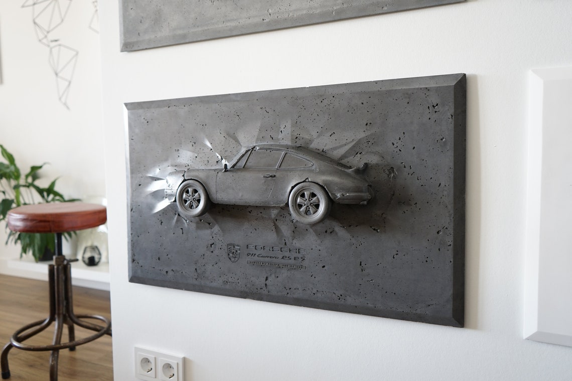 Handmade concrete sculpture of the Porsche 911 Carrera RS 2.7 | Etsy