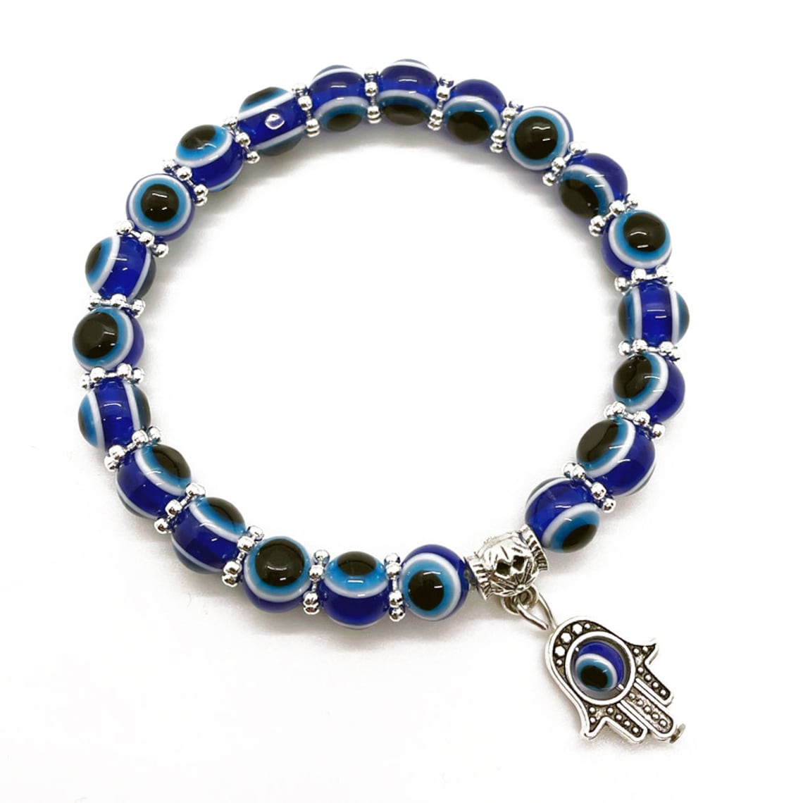 Turkish Blue Evil Eye Bead Bracelet Mal De Ojo Hamsa - Etsy