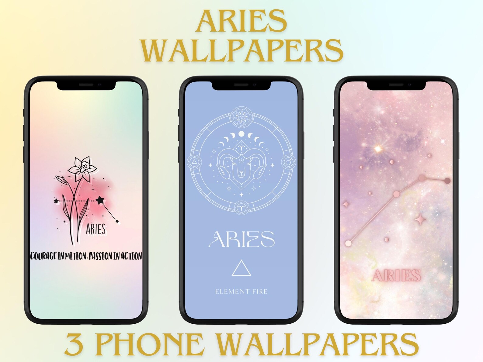 Aries Zodiac Phone Wallpapers | Astrology Constellation Astro Spiritual ...