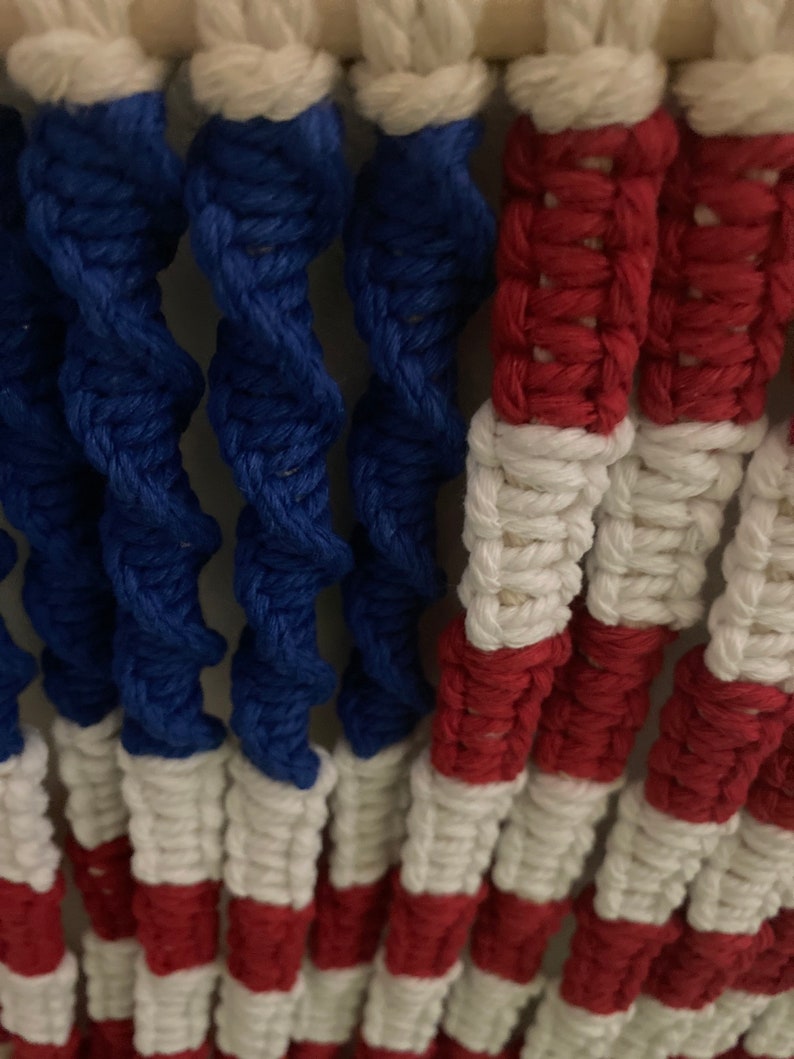 American Flag Macrame Wall Hanging - Etsy