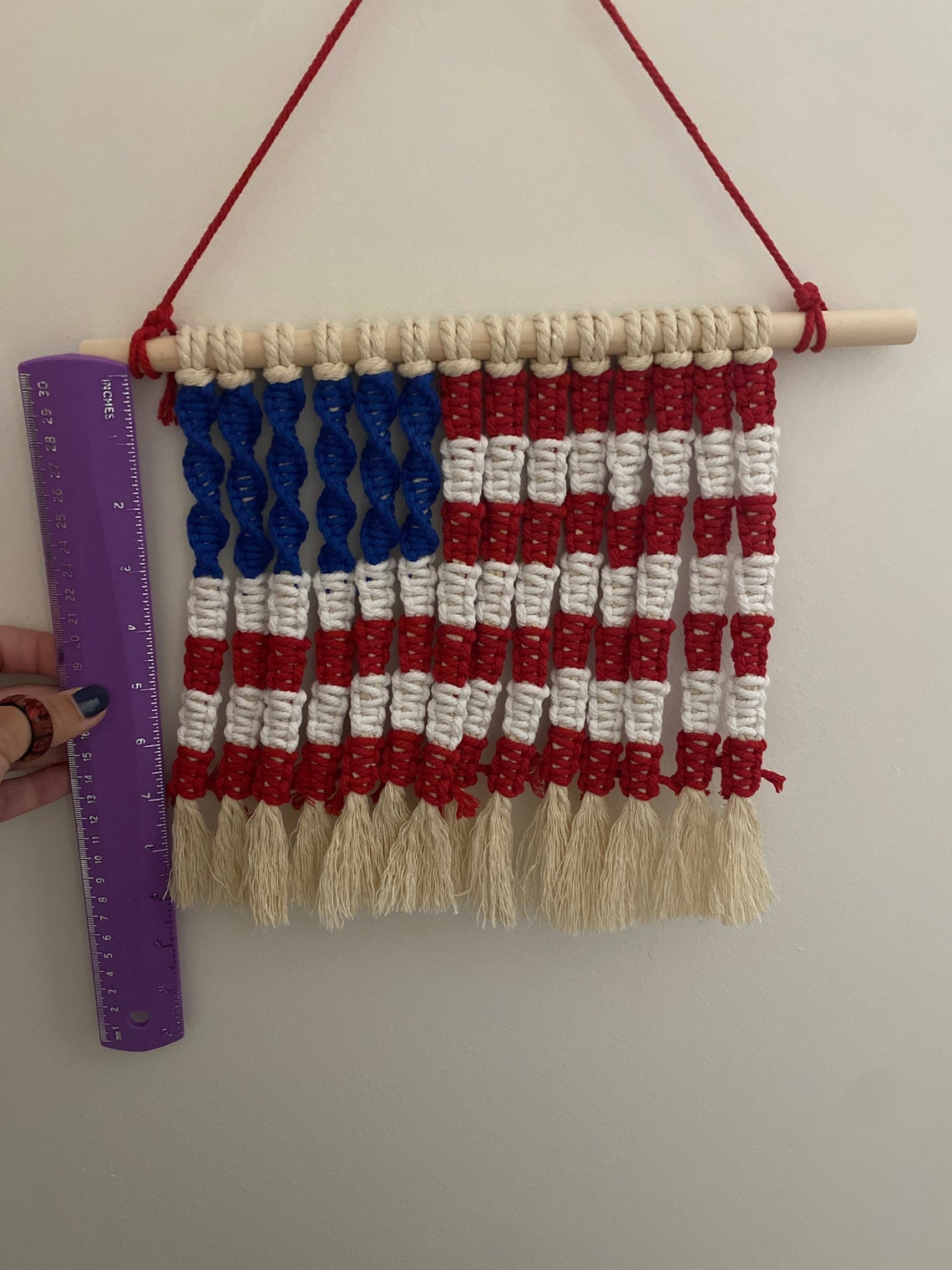 American Flag Macrame Wall Hanging - Etsy