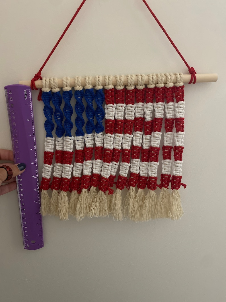 American Flag Macrame Wall Hanging - Etsy