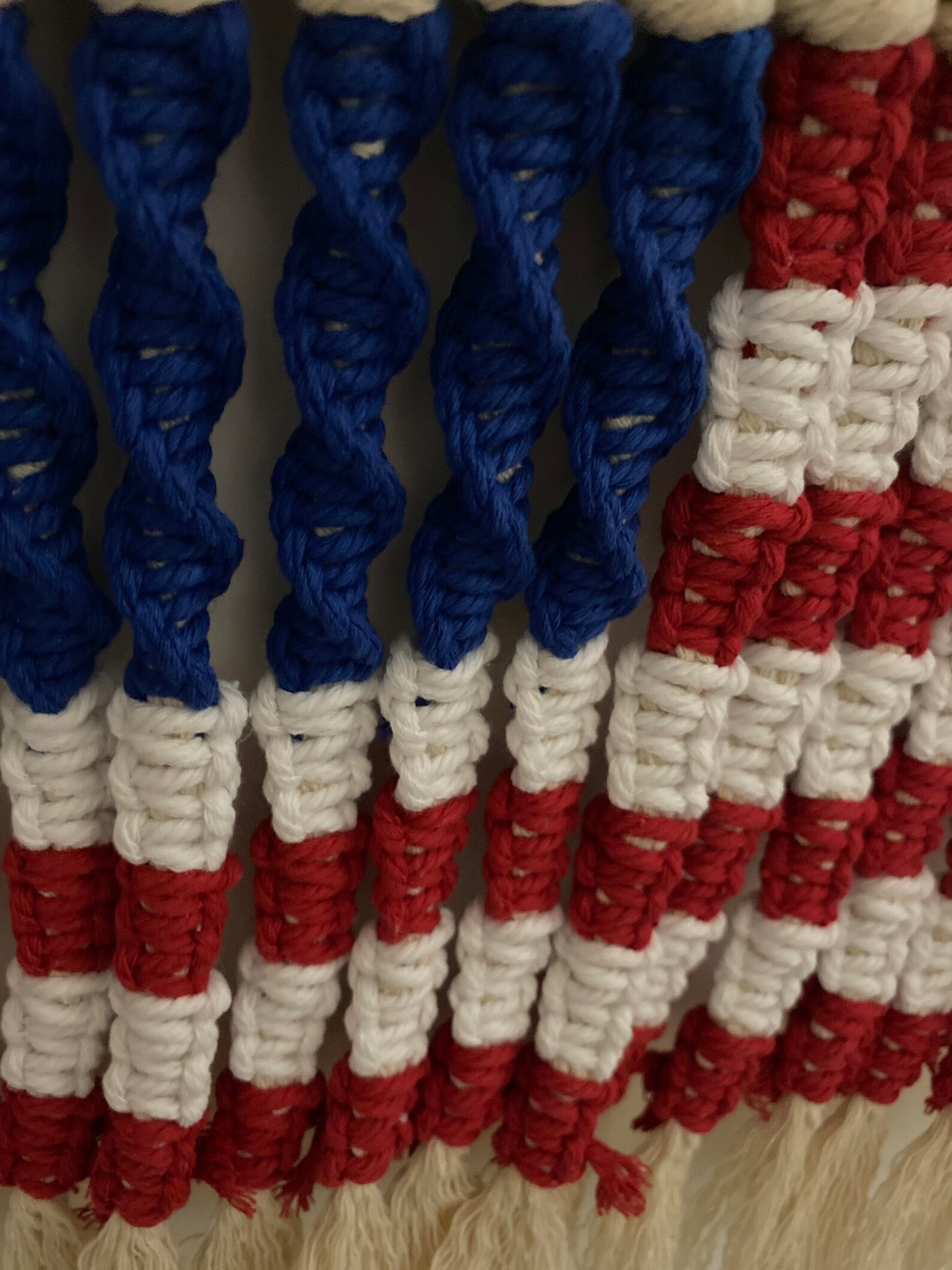 American Flag Macrame Wall Hanging - Etsy