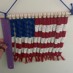 American Flag Macrame Wall Hanging - Etsy