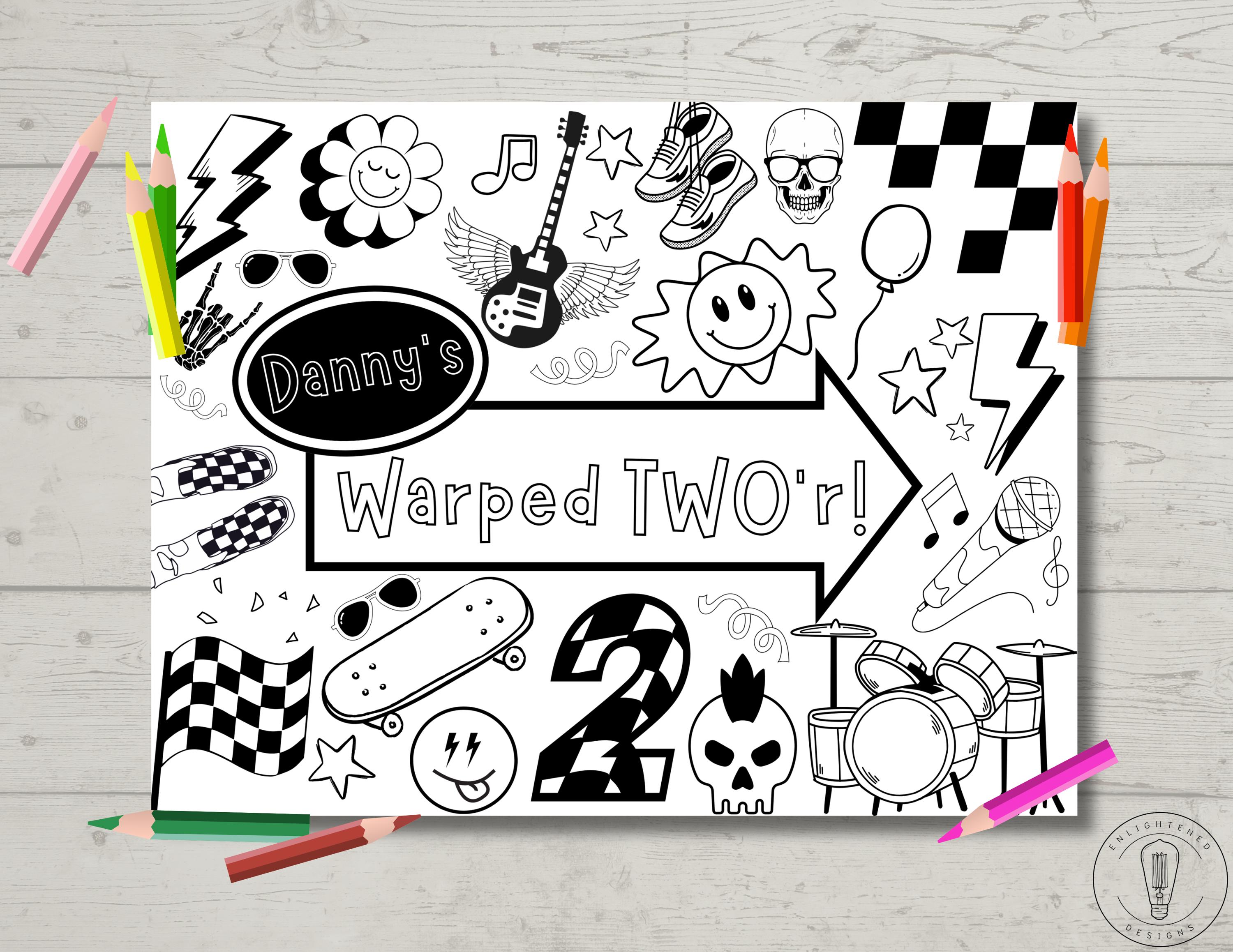Warped Two'r (tour) Birthday Coloring Page | Warped Four | Birthday ...