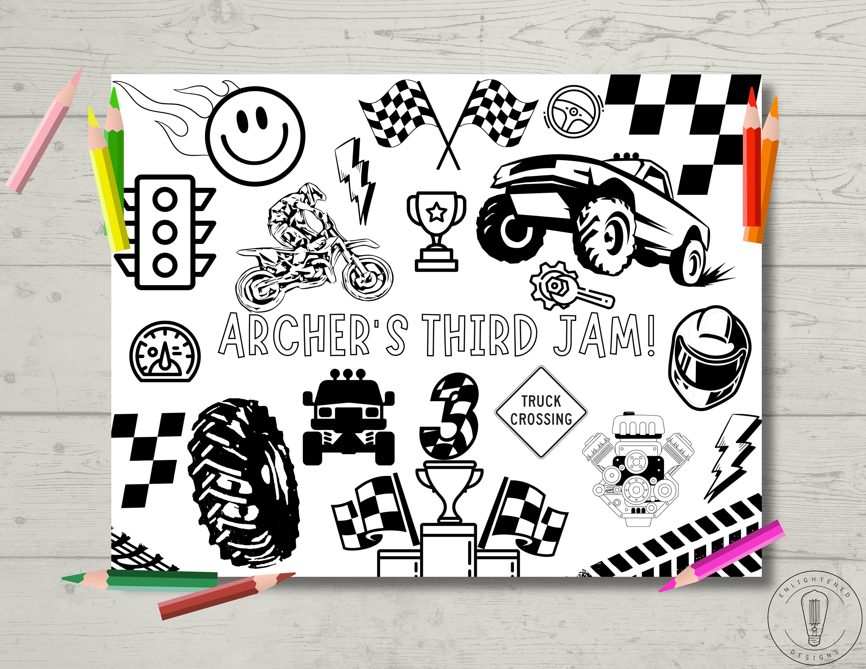 Monster Jam Truck Birthday Coloring Page | Birthday Activity | Birthday ...