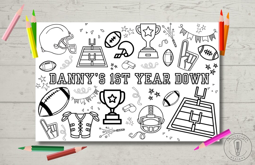 First Year Down Birthday Coloring Page | Birthday Activity | Birthday ...