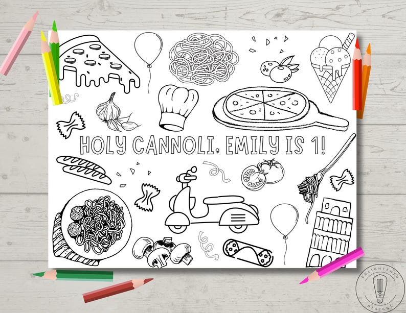 Italian Birthday Coloring Sheet | Holy Cannoli Activity | Holy Ravioli ...