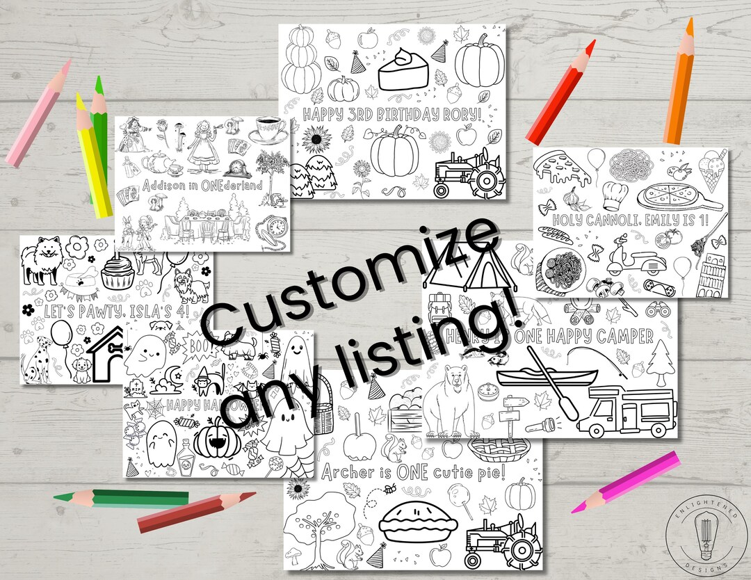 Coloring Sheet Customization | Size Request | Add/remove Graphics to ...