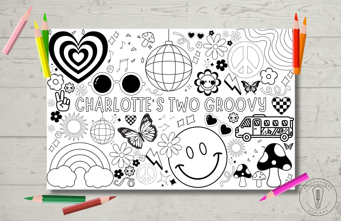 Groovy Disco Birthday Coloring Page Birthday Activity First Birthday ...