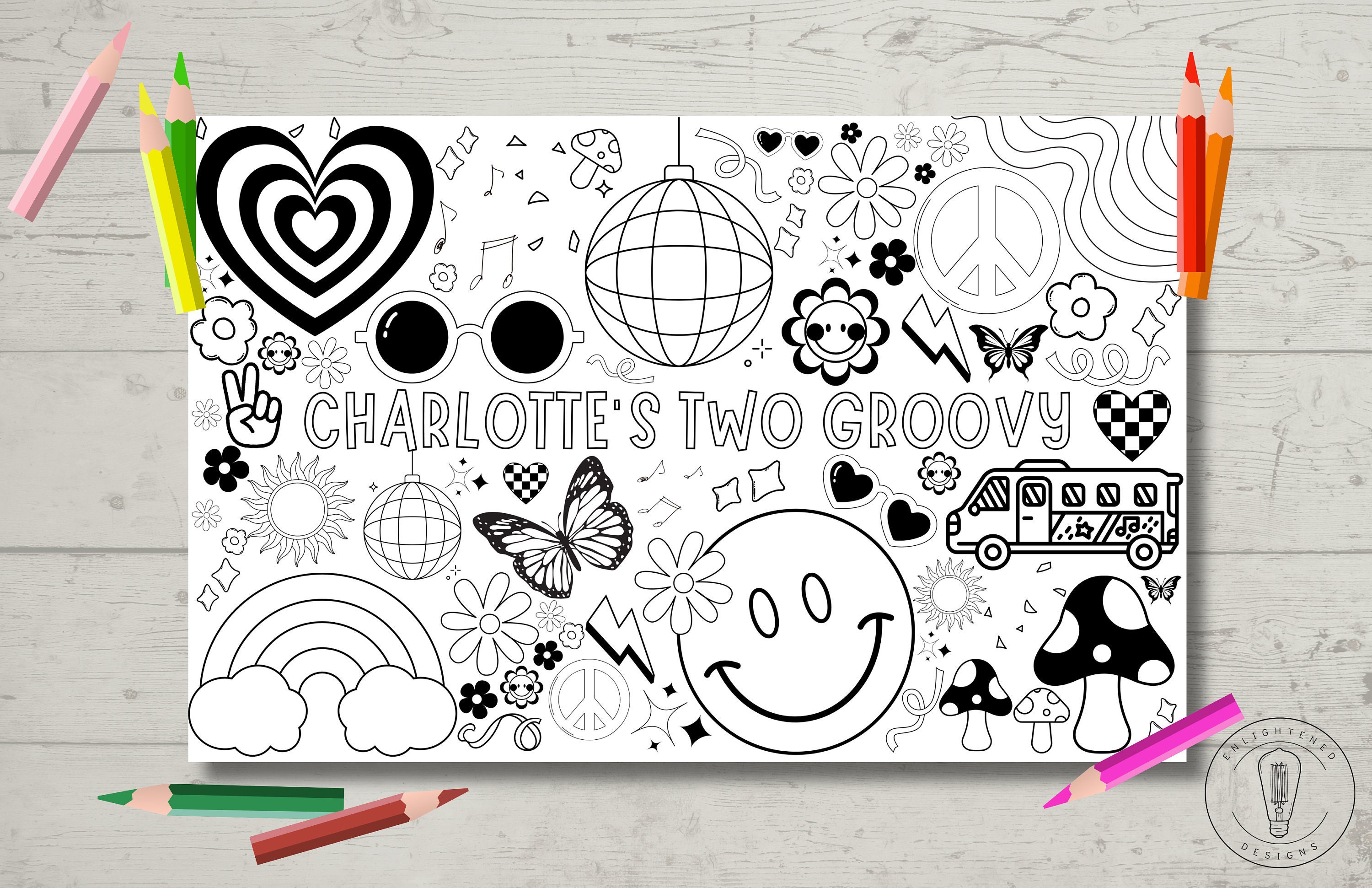 Groovy Disco Birthday Coloring Page | Birthday Activity | First ...