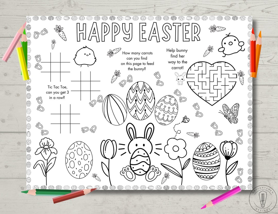 Easter Activity Sheet Placemat | Easter Coloring Page | Easter Fun ...
