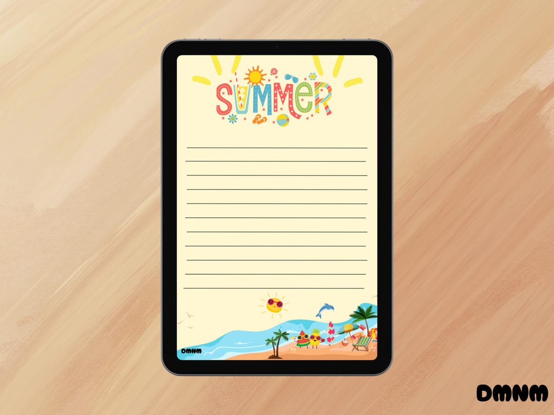 Summer - Beach Notes Template - Etsy