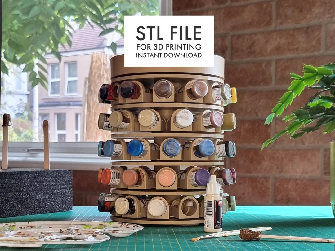 Modular Rotating Paint Stand: Army Painter Bottle Holder (digital ...