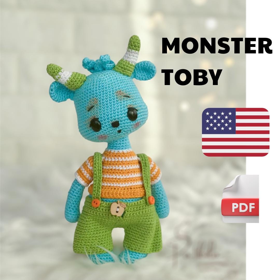 Crochet Pattern Monster Toby, Amigurumi Monster Pattern, English Pdf - Etsy