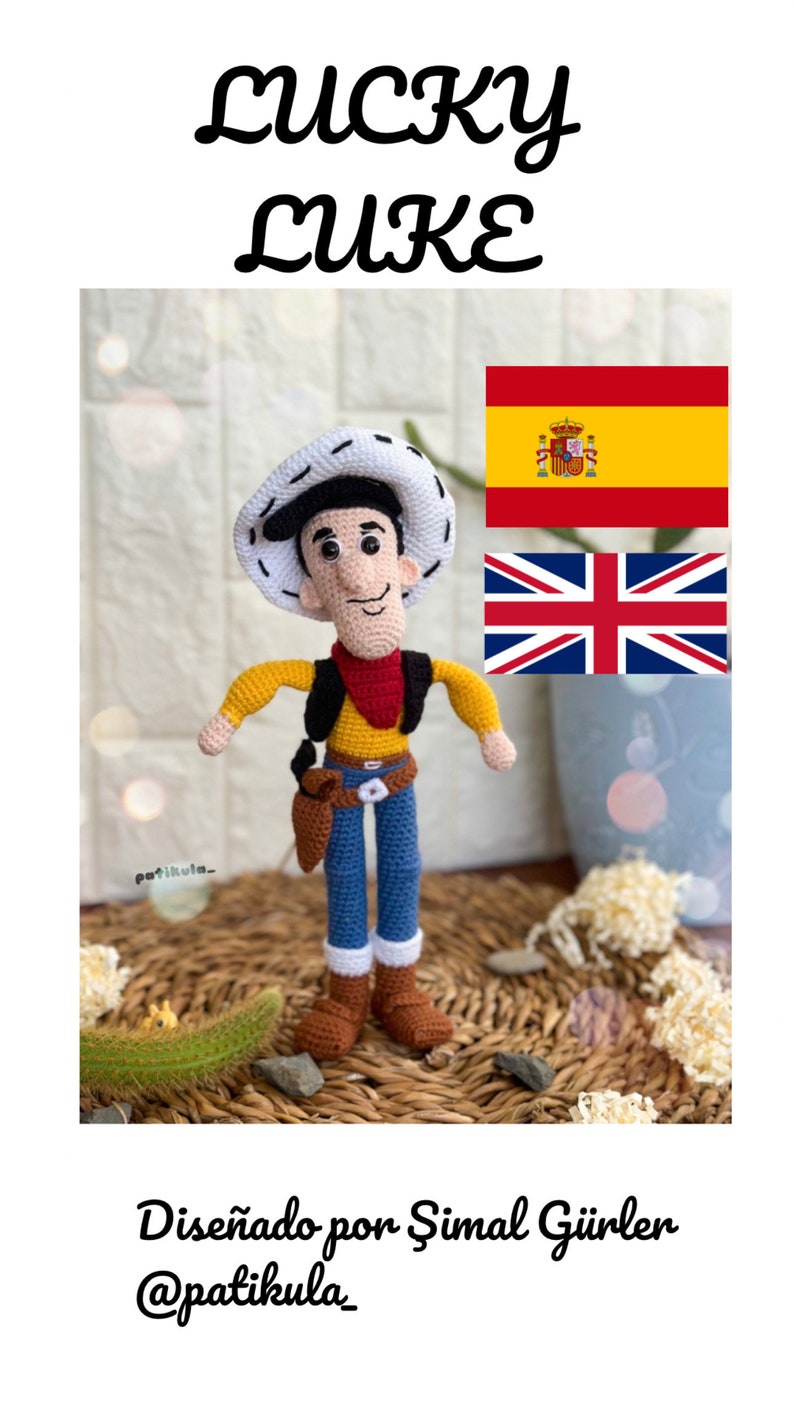 Crochet Pattern Lucky Luke the Boy Doll, Amigurumi Doll Pattern ...