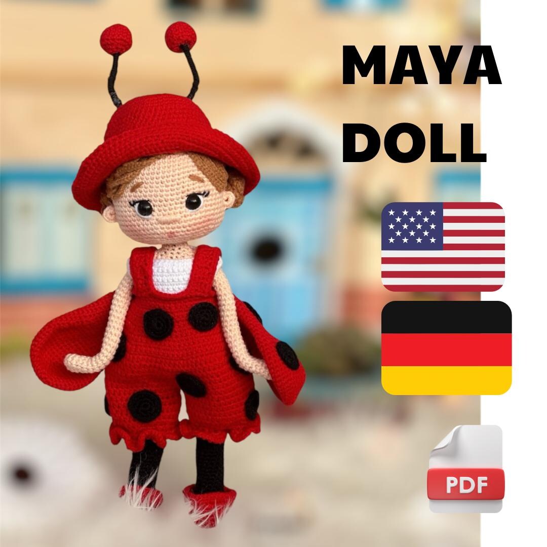 Crochet Pattern Maya Doll, Ladybug Doll Pattern, Amigurumi Doll Pattern, English Pdf - Etsy