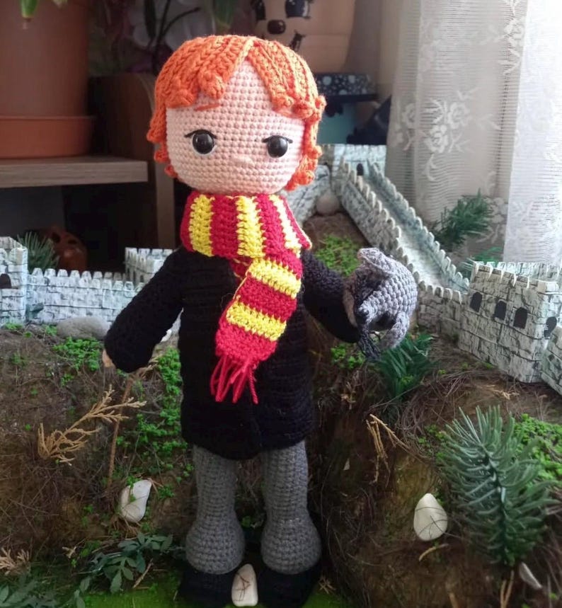 Crochet Pattern Red Wizard Boy Doll, Amigurumi Red Wizard Boy Pattern ...