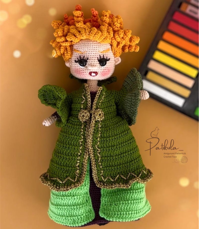 Crochet Witch Winicute Doll Pattern, Amigurumi Witch Doll Pattern ...