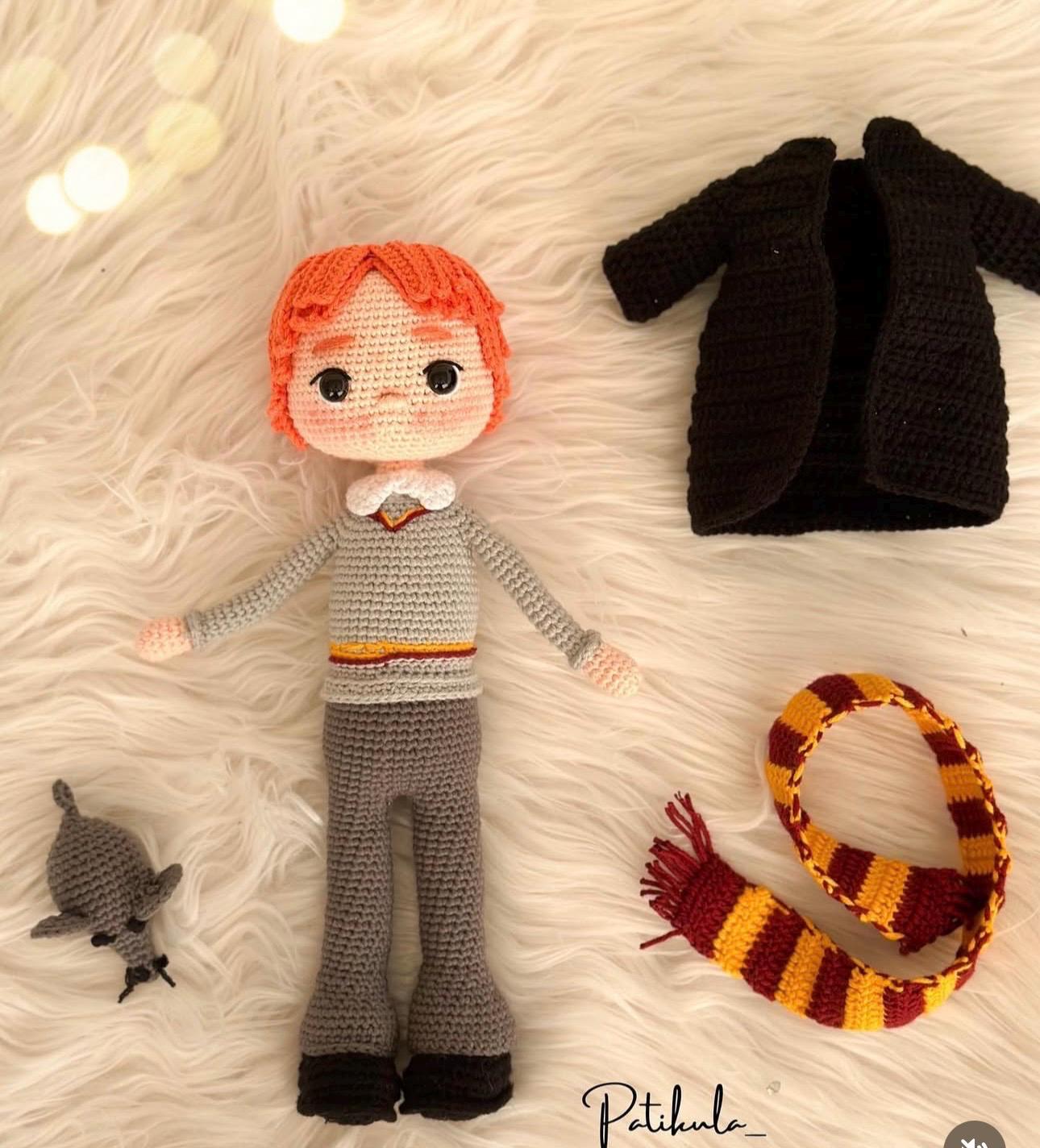 Crochet Pattern Red Wizard Boy Doll, Amigurumi Red Wizard Boy Pattern ...