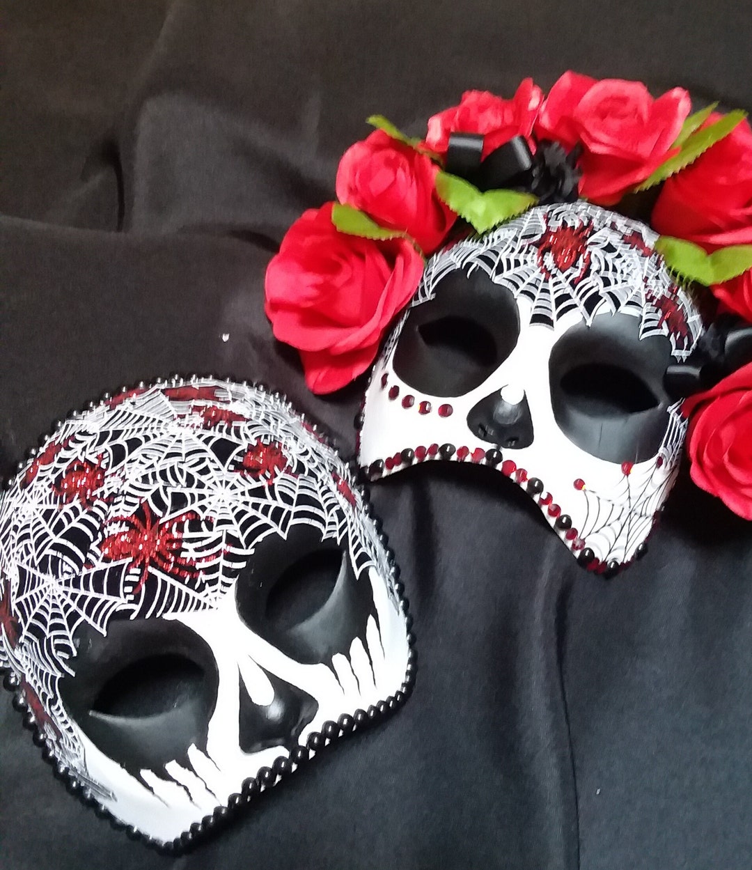 PAIR Day of the Dead Hand Painted Masks dia De Los Muertos - Etsy