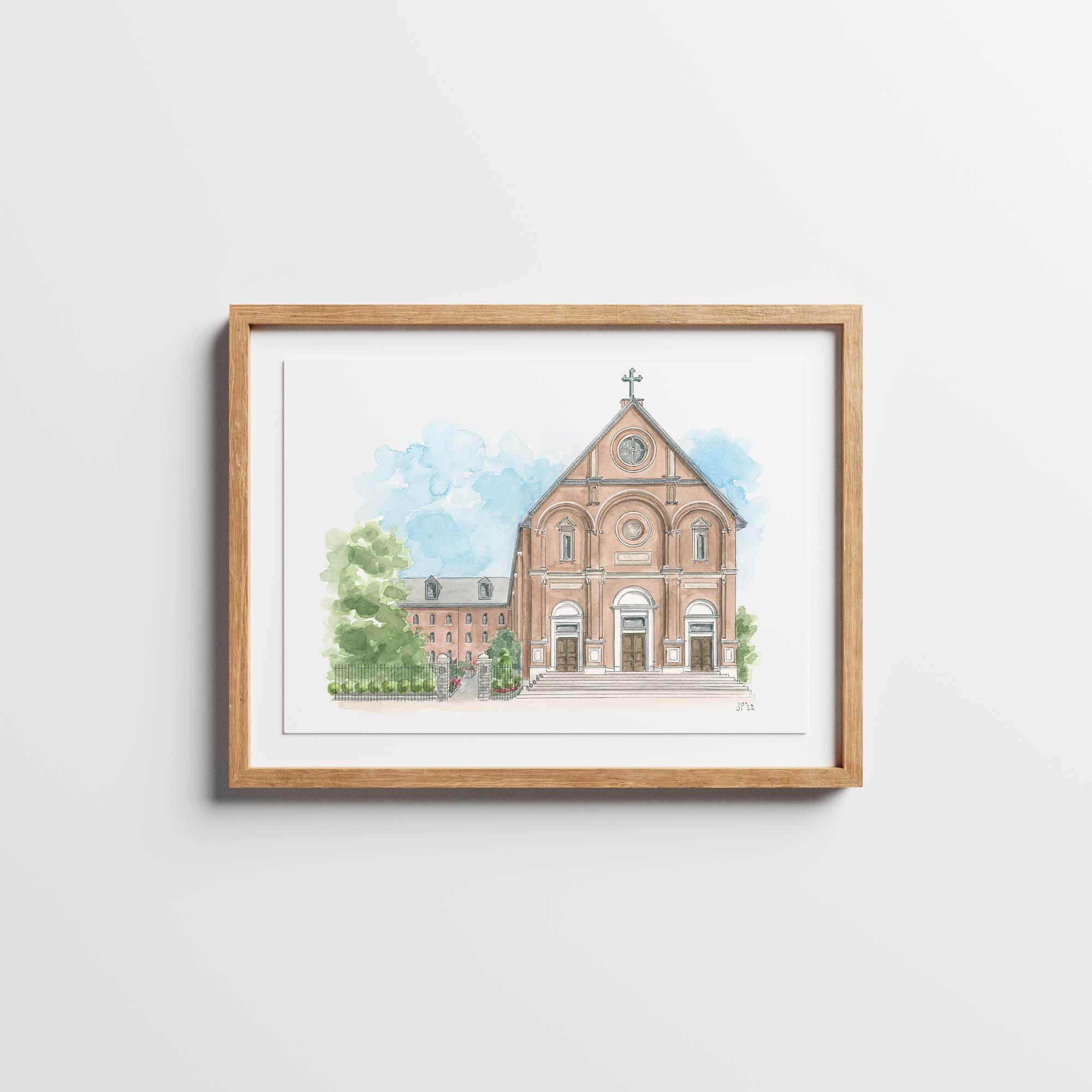 Monastery Event Center Watercolor Art Print - Etsy