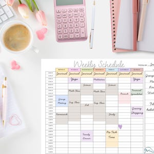 Weekly Block Schedule Printable: Hourly Time Blocking Planner (PDF ...